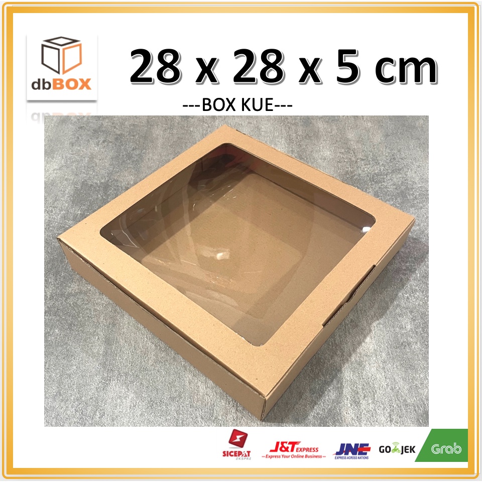 Jual BOX MIKA 28x28x5 kardus die cut, untuk kue hampers gift box MIKA ...