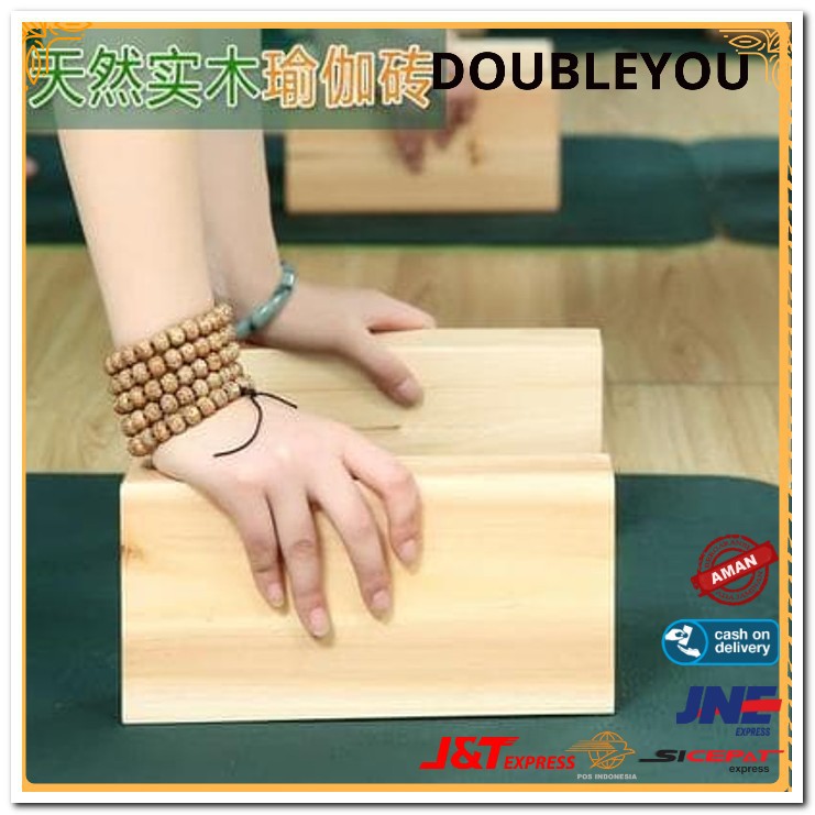 Jual Balok Yoga Block Yoga Kayu Solid Alat gym fitnes kayu balok yoga ...