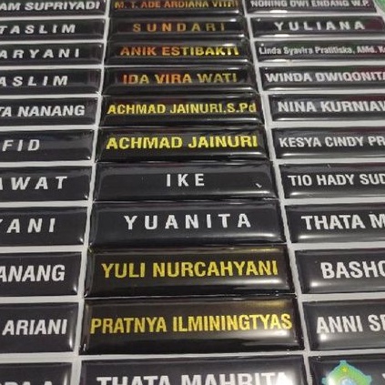 Jual Nama Dada Name Tag Emas Gold Sekolah Guru Dokter Bidan Apoteker ...