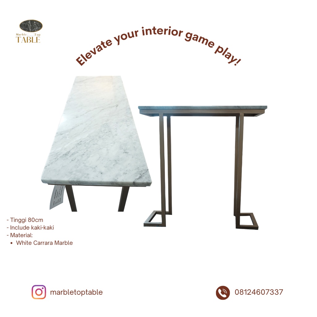 Jual Marble Coffee Table | Square Table Marble | Meja Marmer | White ...