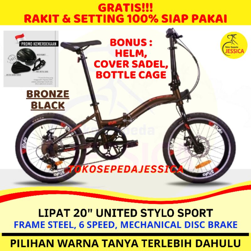 Jual Sepeda Lipat 20 United Stylo Sport | Shopee Indonesia