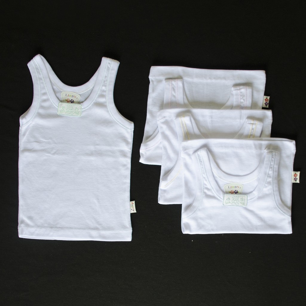 Jual LIBBY 4 Pcs Singlet/Kaos Dalam Bear Bayi/Baby Putih newborn (0-9M ...