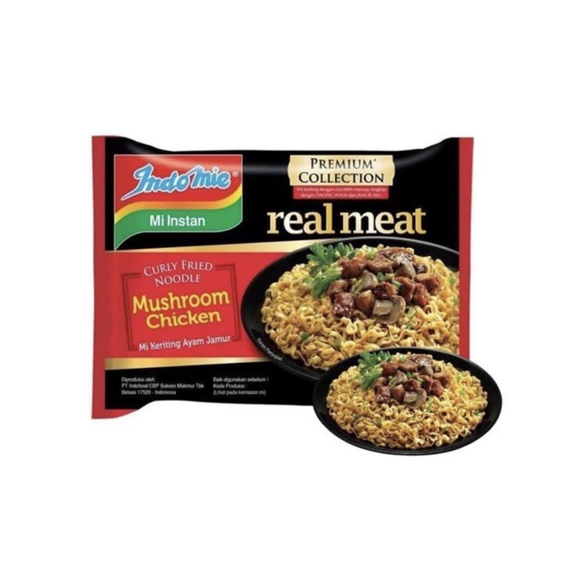 Jual Indomie mie goreng keriting real meat ayam jamur 100 gram | Shopee ...