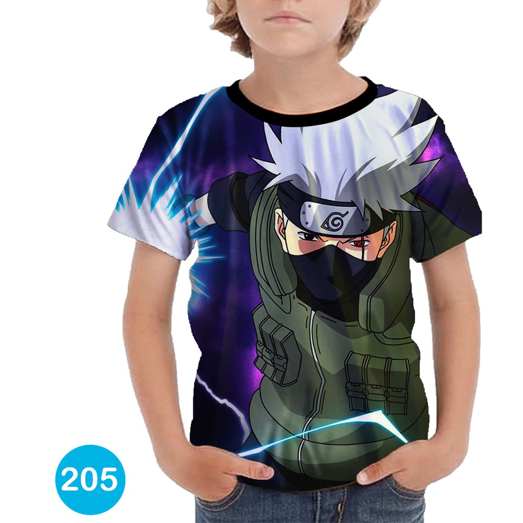 Jual Baju Naruto Uzumaki Kakashi Sharingan 3D Baju Kartun Series Anak # ...