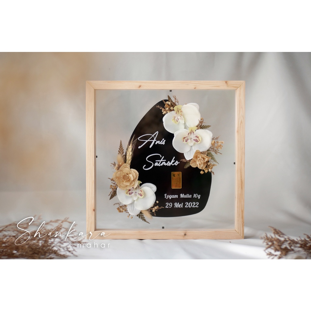 Jual Mahar Wedding Rustic / Frame Mahar Pernikahan 30 x 30 Cm / Bingkai Kayu 3D | Shopee Indonesia