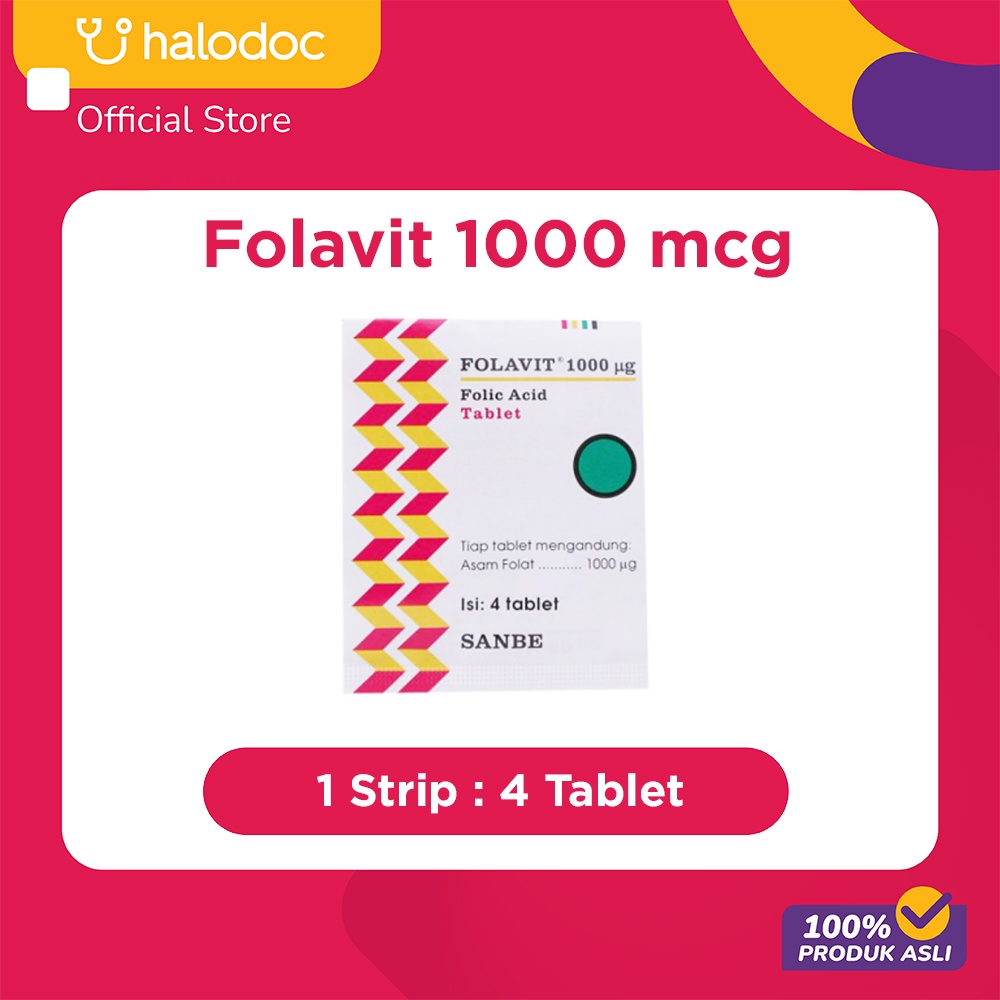 Jual Folavit 1000 mcg 4 Tablet | Shopee Indonesia