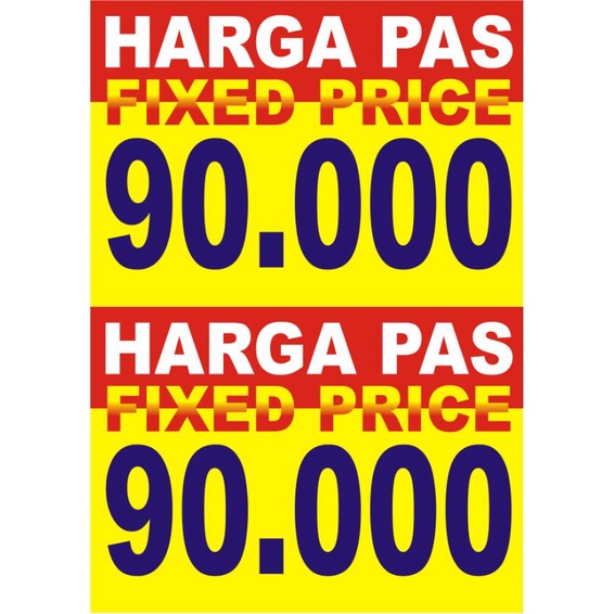 Jual Tag harga / Harga Pas Kertas Tulisan Laminating Kertas Harga ...