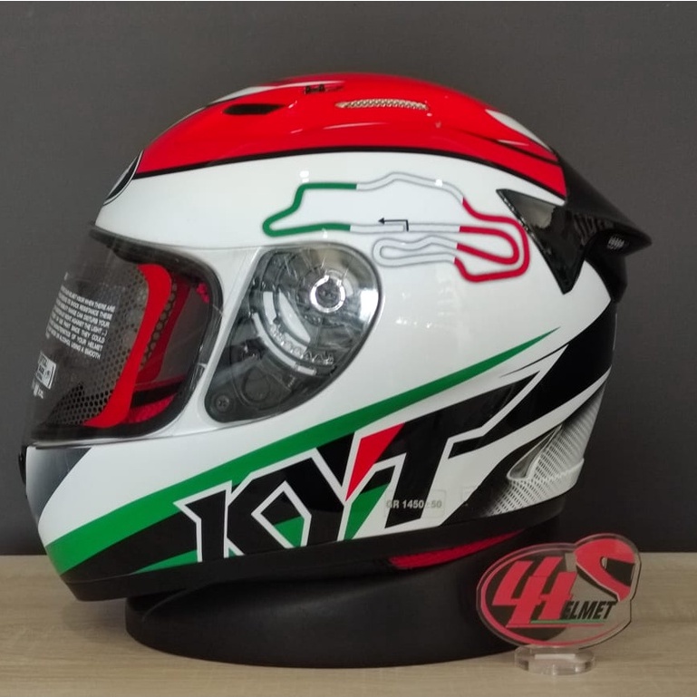 Jual KYT RC7 SERI 15 ITALY WHITE Helm Full Face, Helm Riding, Helm ...