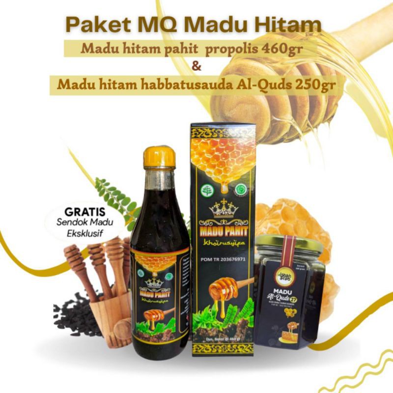 Jual Paket madu hitam propolis 460gr & madu hitam habbatusauda 250gr ...