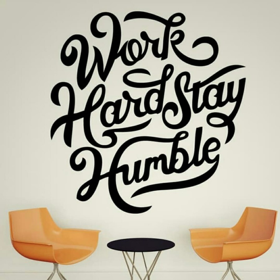 Jual Stiker Work Hard Stay Humble Bulat Wall Sticker Kaca Dingding ...