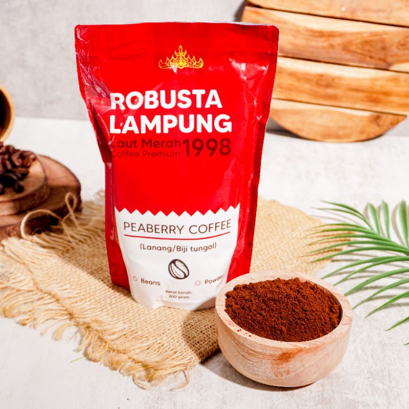 Jual KOPI ROBUSTA LAUT MERAH peaberry coffee original kopi bubuk cofe ...
