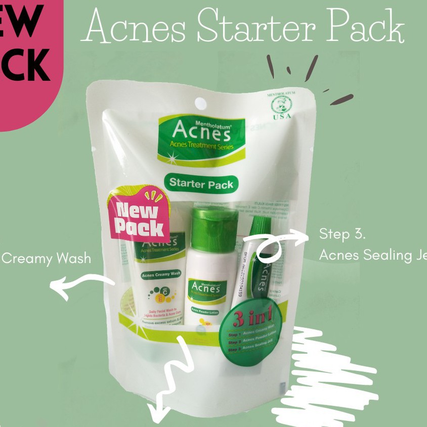 Jual NEW PACKAGING Acnes Starter Pack (Paket Perawatan Wajah berjerawat) | Shopee Indonesia