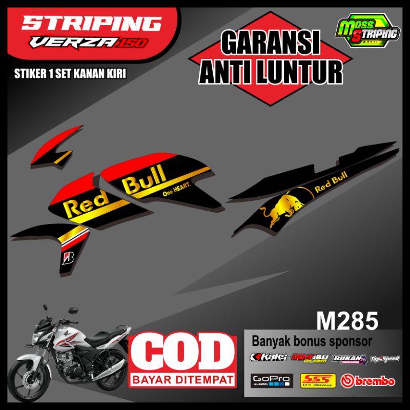 Jual STIKER VERZA OLD RED BULL / STRIPING STICKER VERZA OLD LAMA LES ...