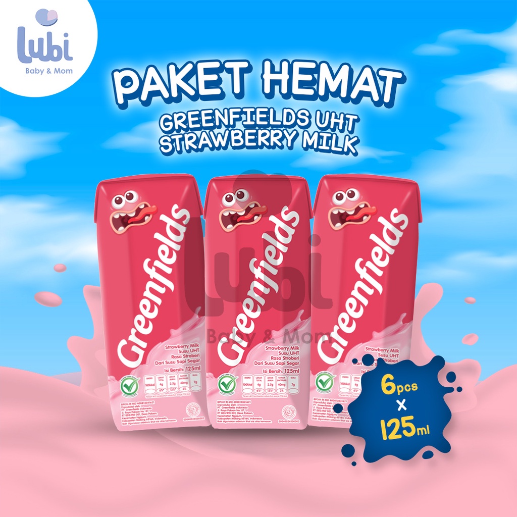 Jual GREENFIELDS UHT STRAWBERRY 125 ML (6 X 125 ML) | Shopee Indonesia
