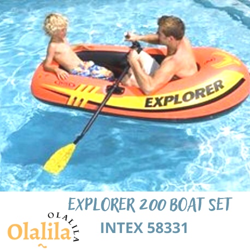 Jual Perahu Karet Intex 58331 Explorer 200 Boat set | Shopee Indonesia