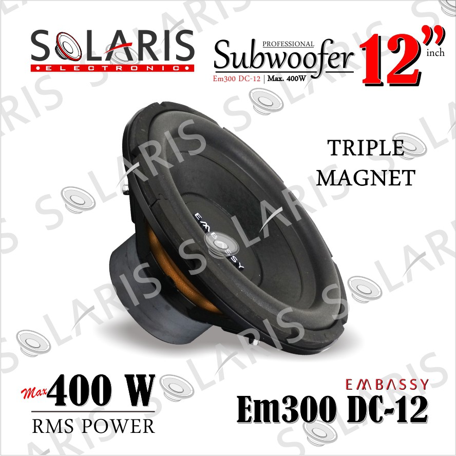 Jual SUBWOOFER 12 Inch DOUBLE COIL TRIPEL MAGNET Embassy EM300 DC-12 ...