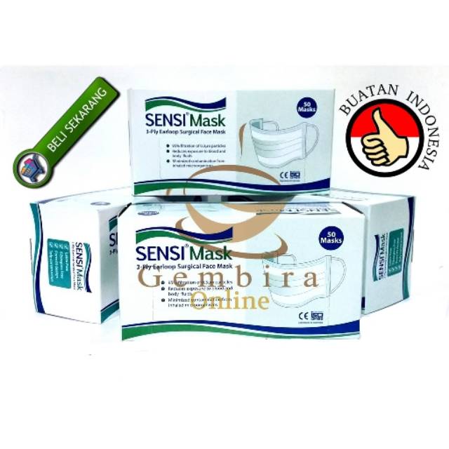 Jual Masker Debu Masker Wajah Makser Mulut Masker Sensi Mask 3 Ply (Isi ...