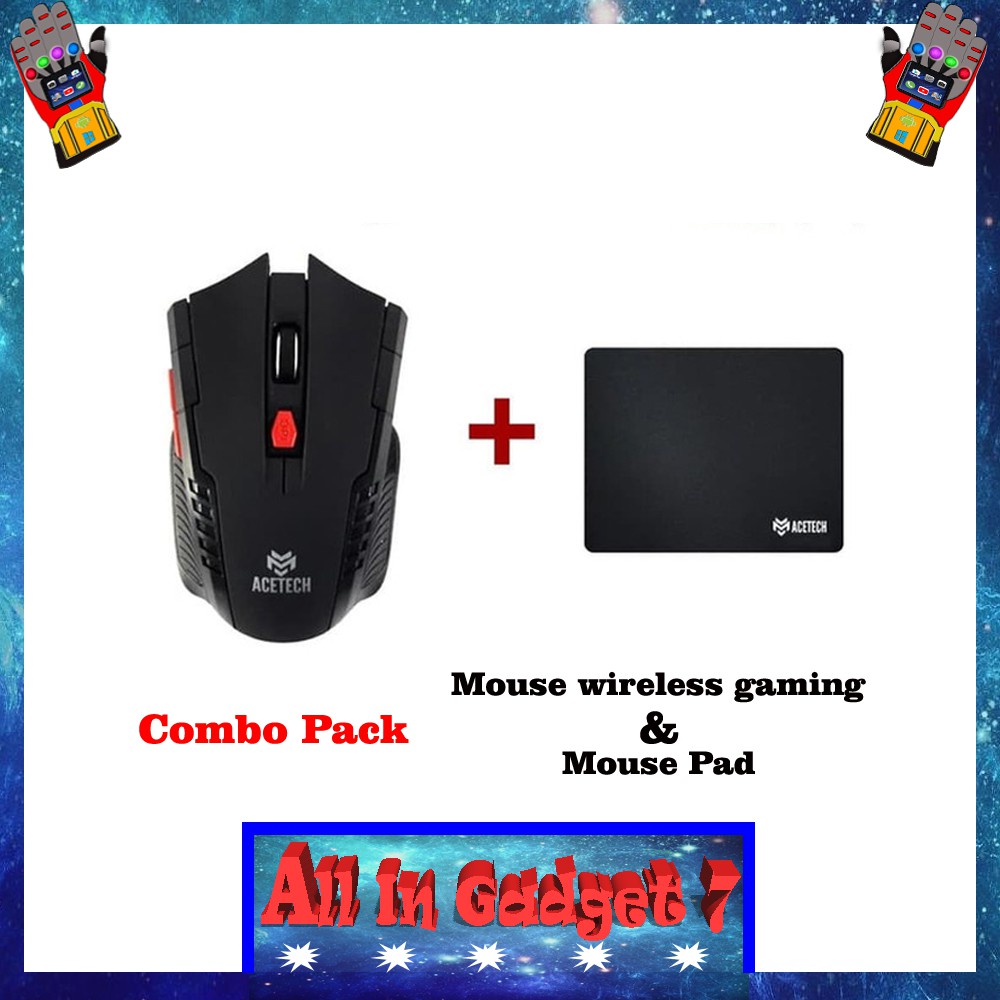 Jual Mouse Wireless Gaming Acetech A30 - Black - Hitam | Shopee Indonesia