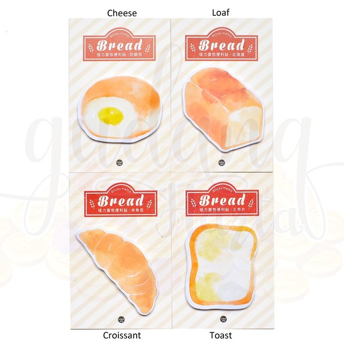 Jual Sticky Notes Roti Bread Cheese Toast Lucu Unik Memo Note GH 301192 ...