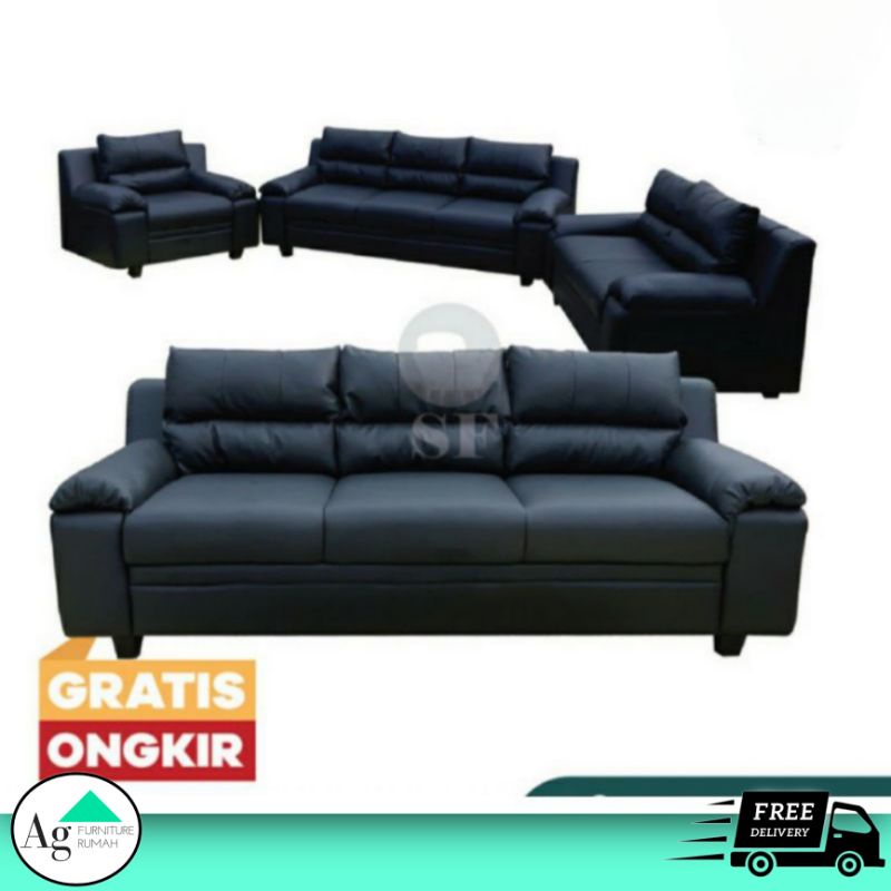 Jual SOFA 321 SOFA RUANG TAMU SOFA KULIT SOFA MEWAH SOFA SET | Shopee ...