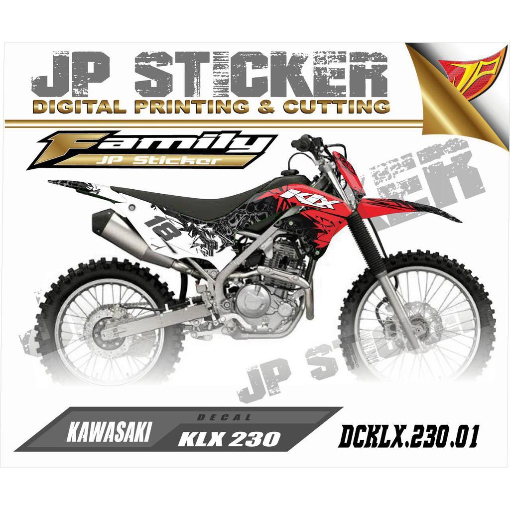 Jual Decal Sticker KLX 230 - Dekal Stiker full body KLX 230 desain 01 ...