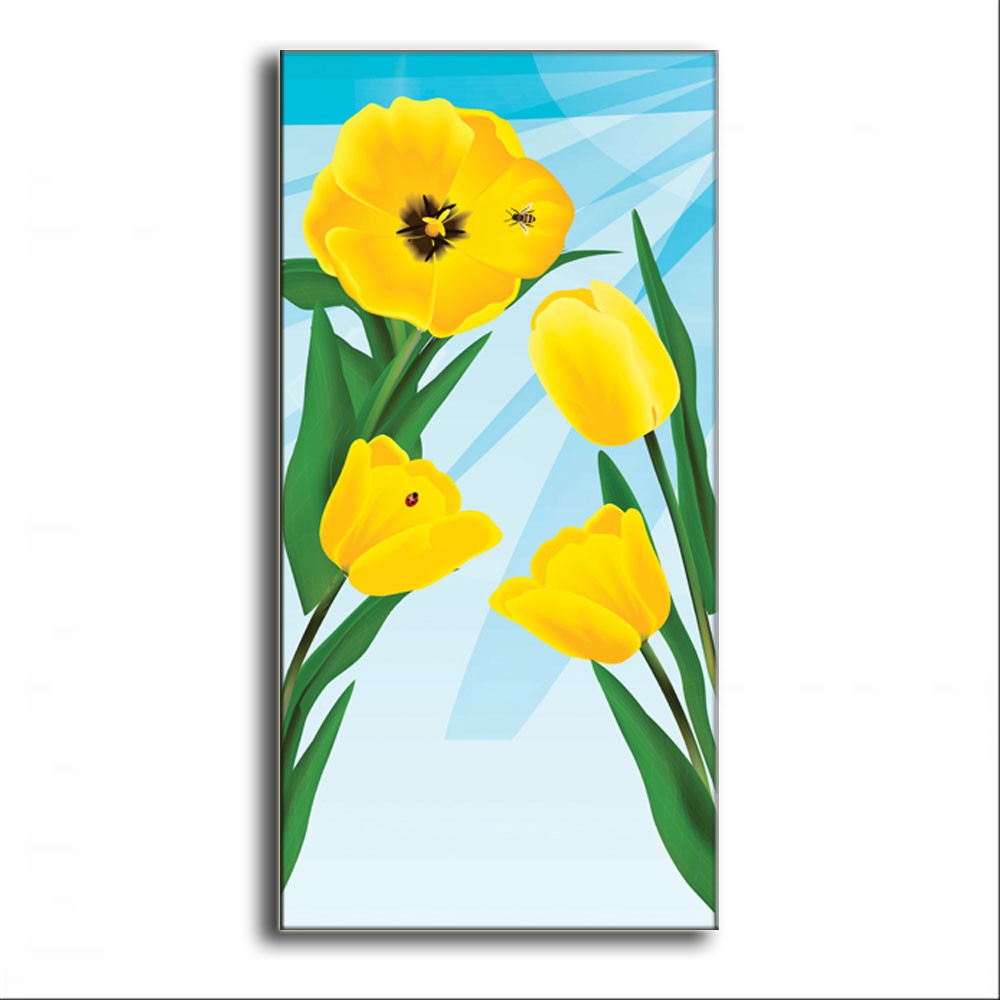 Jual Poster Dinding Gambar Bunga Tulip Kuning Hiasan Dinding Kayu Bunga ...