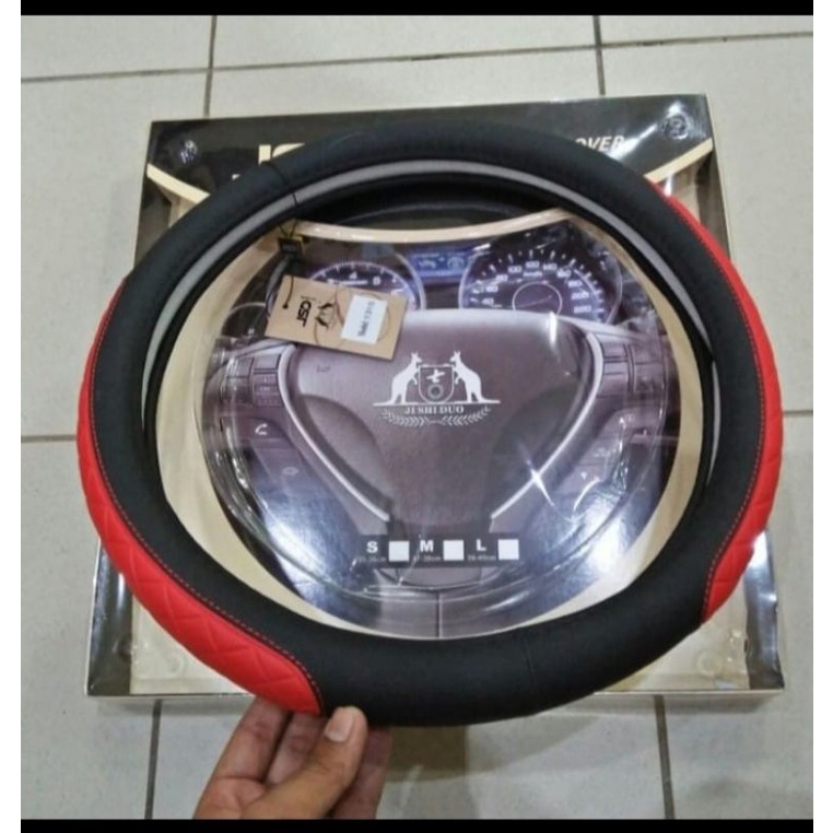 Jual SARUNG SETIR COVER SETIR MOBIL UNIVERSAL MERAH COMBINASI HITAM ...