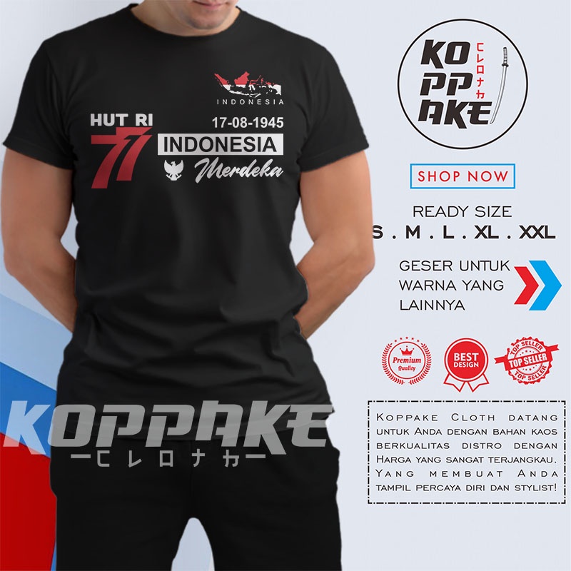 Jual Kaos HUT RI Kemerdekaan Indonesia Ke 77 17 Agustus 1945 Merdeka Baju Perusahaan | Shopee ...