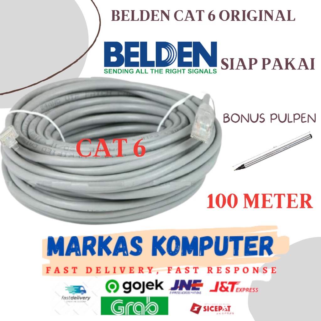 Jual Kabel LAN UTP Belden Cat 6 100M - Cat6 Belden Original Siap Pakai 100 Meter | Shopee Indonesia