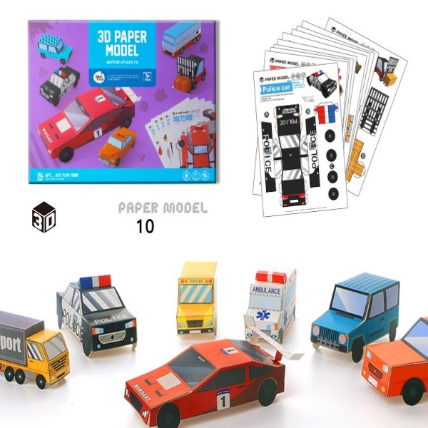 Jual Paper Craft Motor Vehicles Joan Miro Mainan Kertas Lipat Origami ...