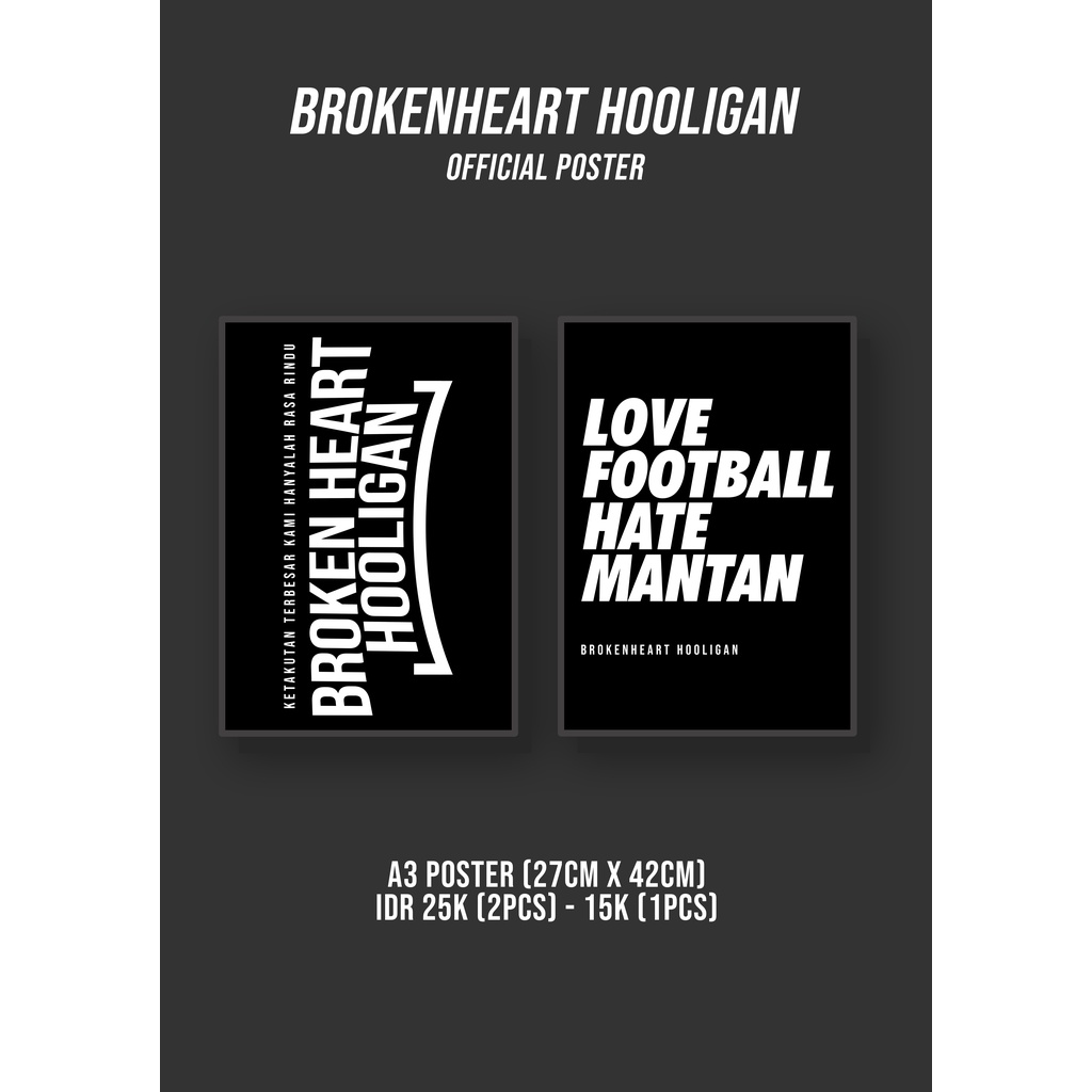 Jual POSTER A3 | BROKENHEART HOOLIGAN | POSTER DINDING | DEKORASI KAMAR ...