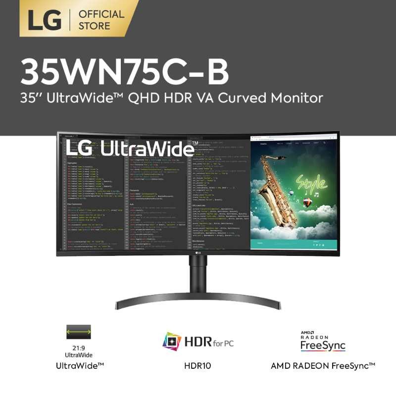 Jual LG 35WN75C-B Monitor 35-Inch Curved Large Screen 21:9 Ultra Wide ...