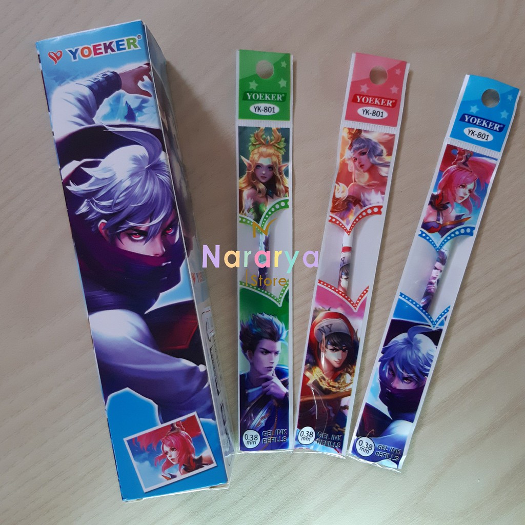 Jual 10x Refill Gel Pen Yoeker / Gel Pen Karakter / Gel Pen Lucu ...