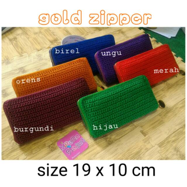 Jual Dompet rajut nilon JENIA GOLD ZIPPER | Shopee Indonesia