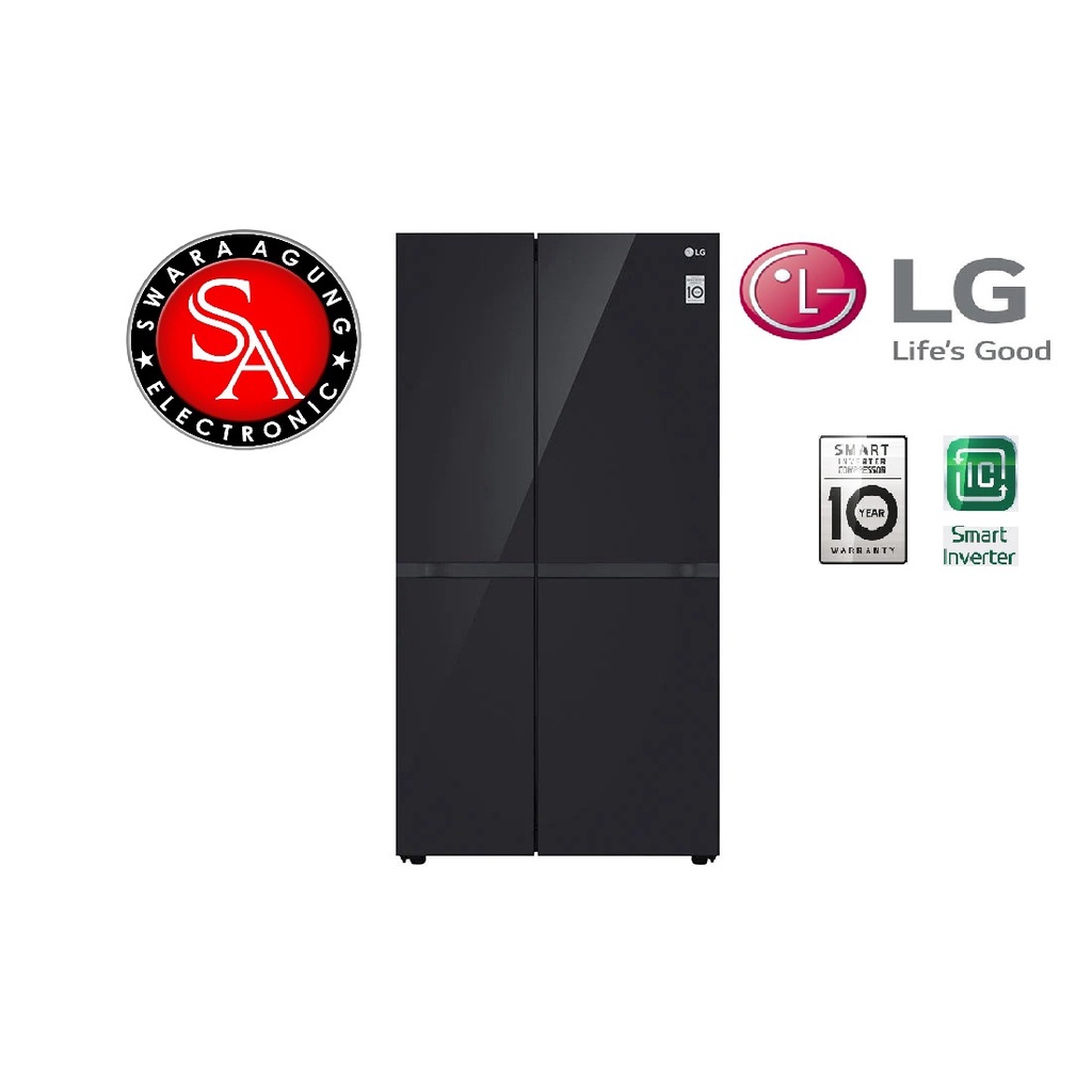 Jual Kulkas Side By Side 647 Liter LG Black Glass Type: GCB-257SGVL | Shopee Indonesia
