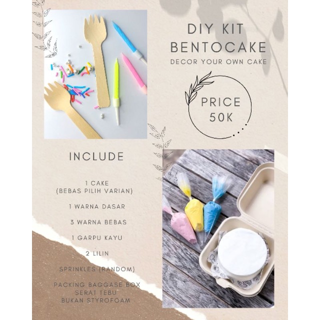 Jual Paket DIY kit bento cake dekor cake sendiri korean cake bandung ...