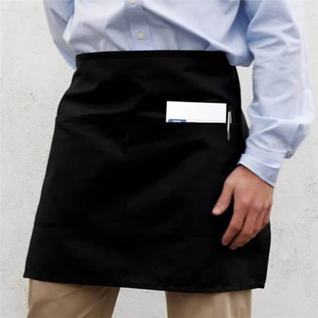 Jual Celemek Pelayan resto /Apron Half Mini Hitam Premium Quality ...