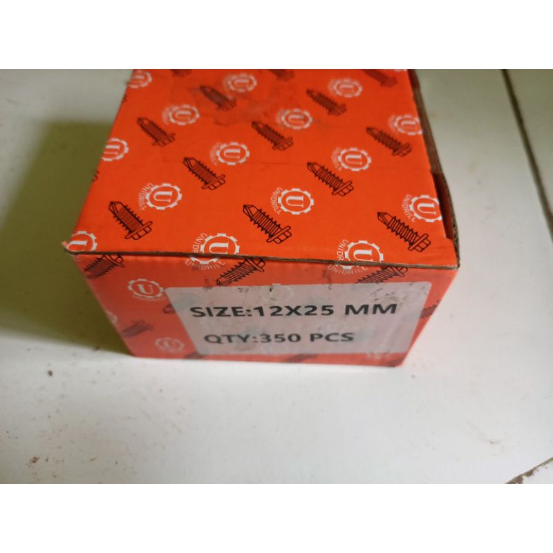 Jual Baut skrup sekrup roofing 2,5 cm 12 x 25mm / kotak isi 350 pcs ...