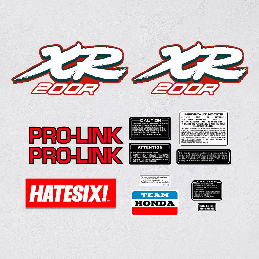 Jual Sticker Stiker Decal Honda Baja XR 150 200 600 th 1988 Hatesix ...