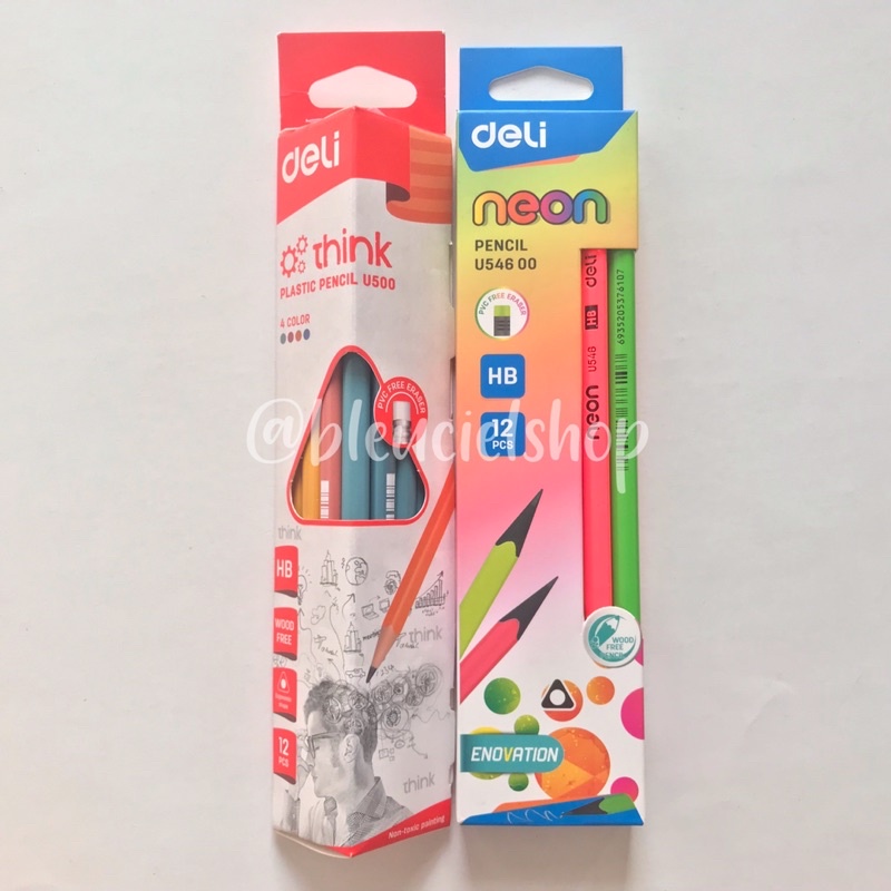 Jual Pensil HB Bebas Kayu dengan Penghapus Bebas PVC Neon Triangle ...