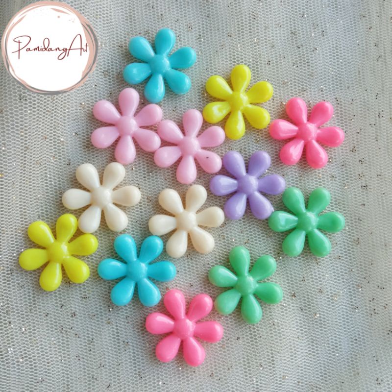 Jual (15gr) Mote Bunga Salju / Manik Susu Pastel Bunga Salju Besar ...
