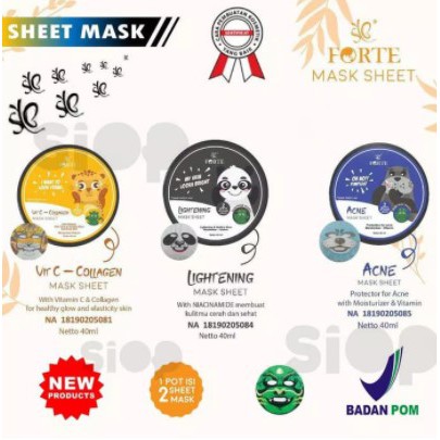 Jual SYB FORTE ~ Animal Mask Sheet ~ Masker Collagen + Acne ...