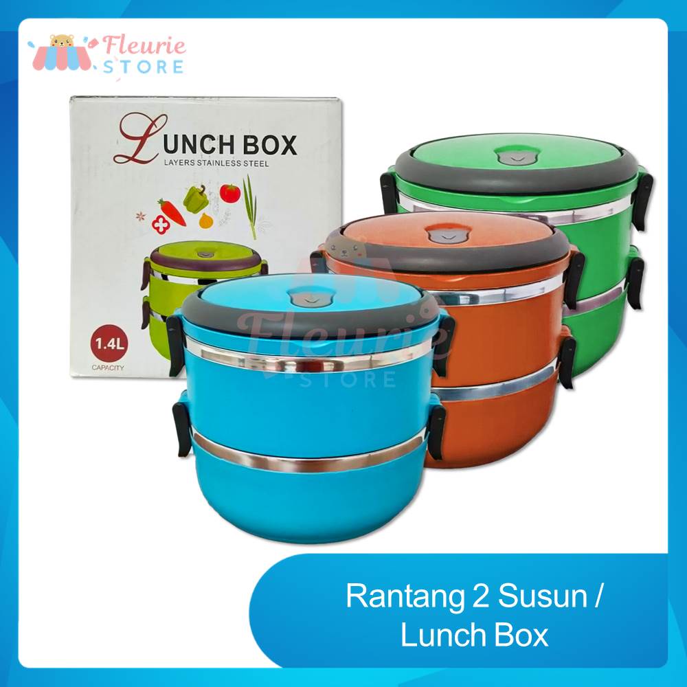 Jual Rantang Lunch Box 2 Susun Tingkat Stainless / Bekal Makan Susun 2 ...