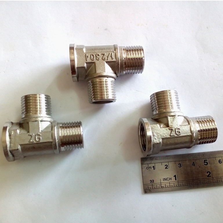 Jual SOKET TEE SHOWER STAINLESS 1/2"/SAMBUNGAN KRAN KERAN PIPA AIR ...