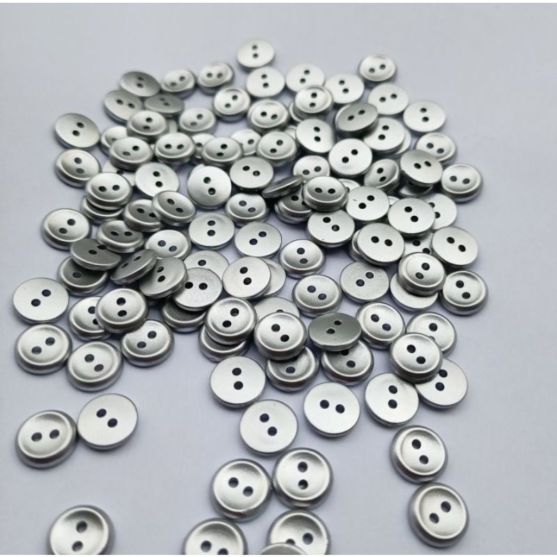 Jual KANCING YK SILVER MOTIF KEMEJA/KAOS 10 MM LOBANG 2 ISI 100 PCS ...