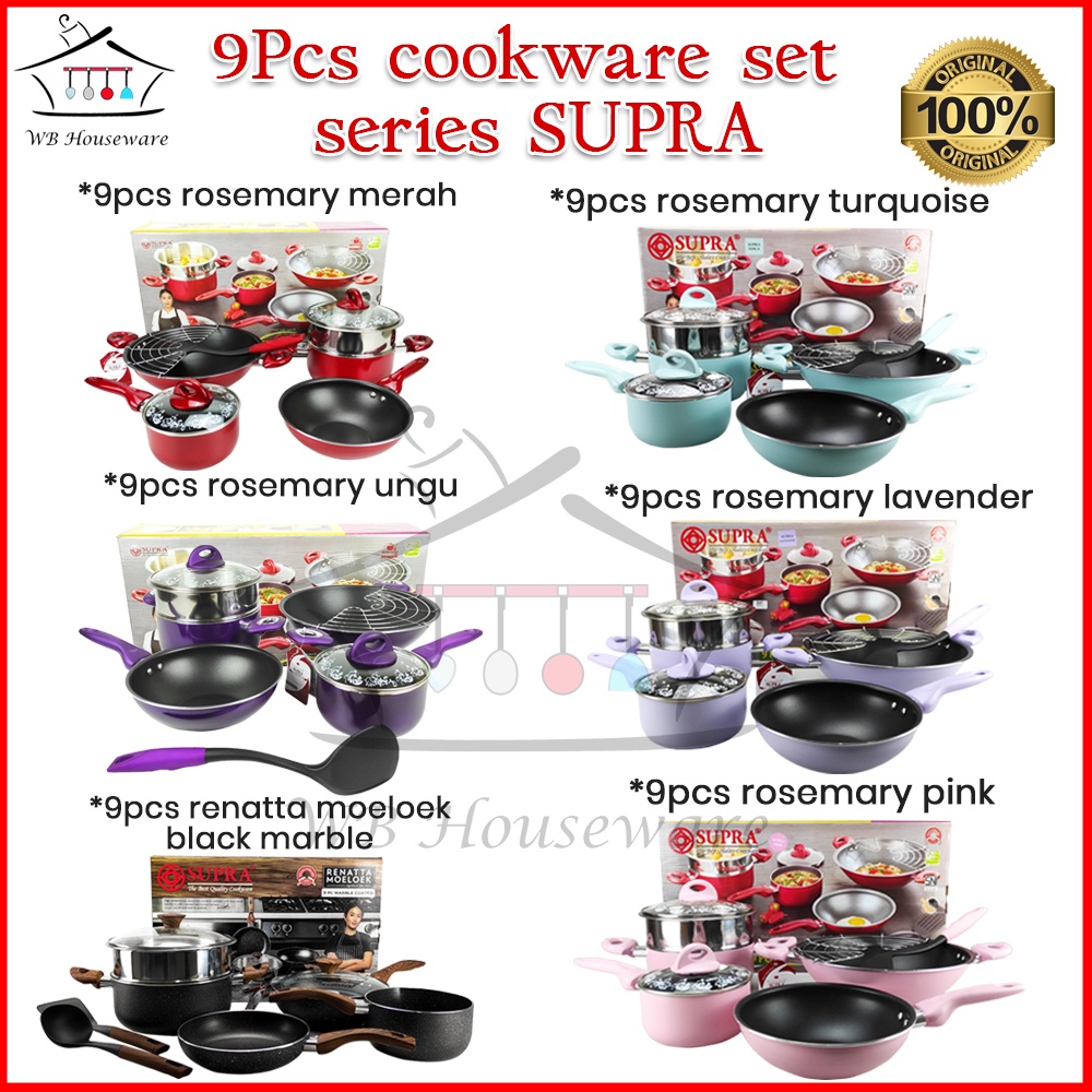 Jual Panci set / Panci Set 9pcs Supra / Cookware set 9 piece Supra ...