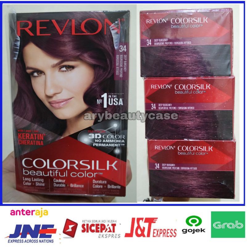 Jual Revlon colorsilk pewarna rambut cat rambut no ammonia 34 Deep ...