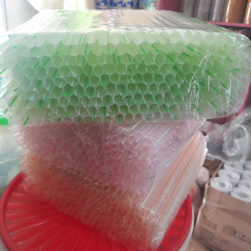 Jual sedotan pop ice & teh poci warna warni diameter 6, 8 & 12 mm ...