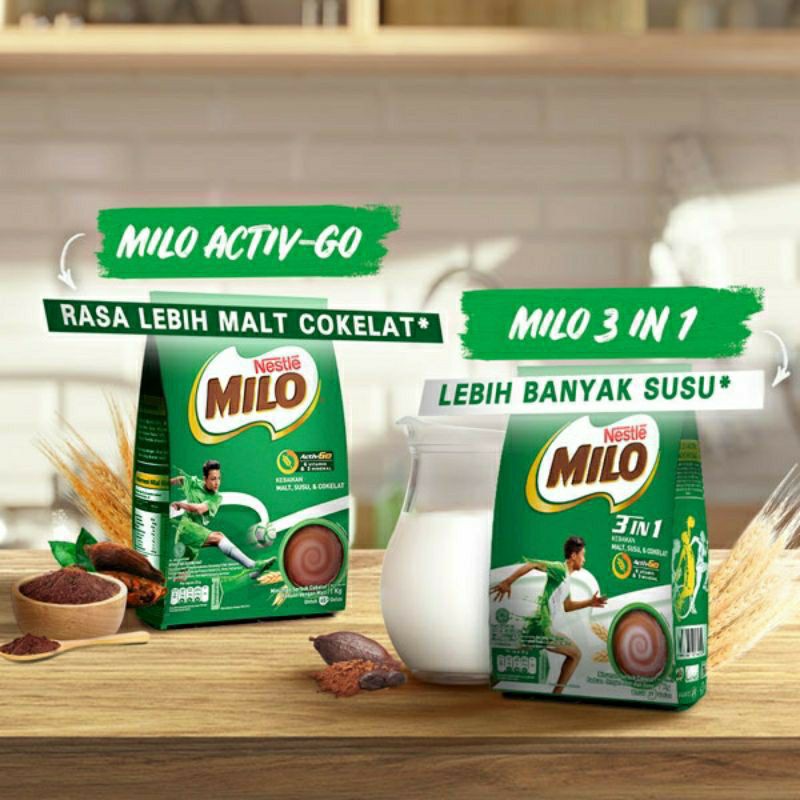 Jual Milo Pouch Activ-Go 1kg/ Milo 3in1 700gr/1kg | Shopee Indonesia
