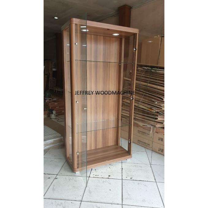 Jual Rak Display Lemari Hias Pajang Pajangan Kaca Coklat Walnut ...